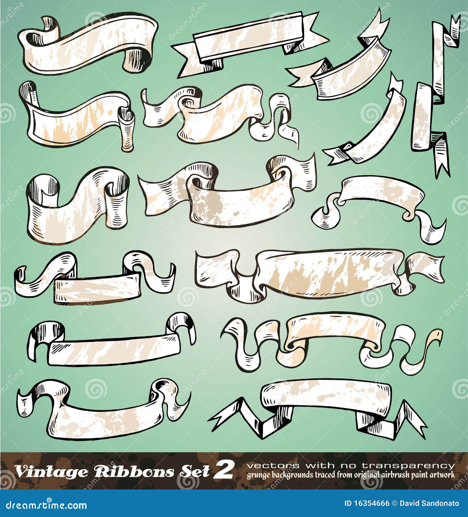 Vintage Ribbons - Set 2 stock vector. Illustration of drawing - 16354666