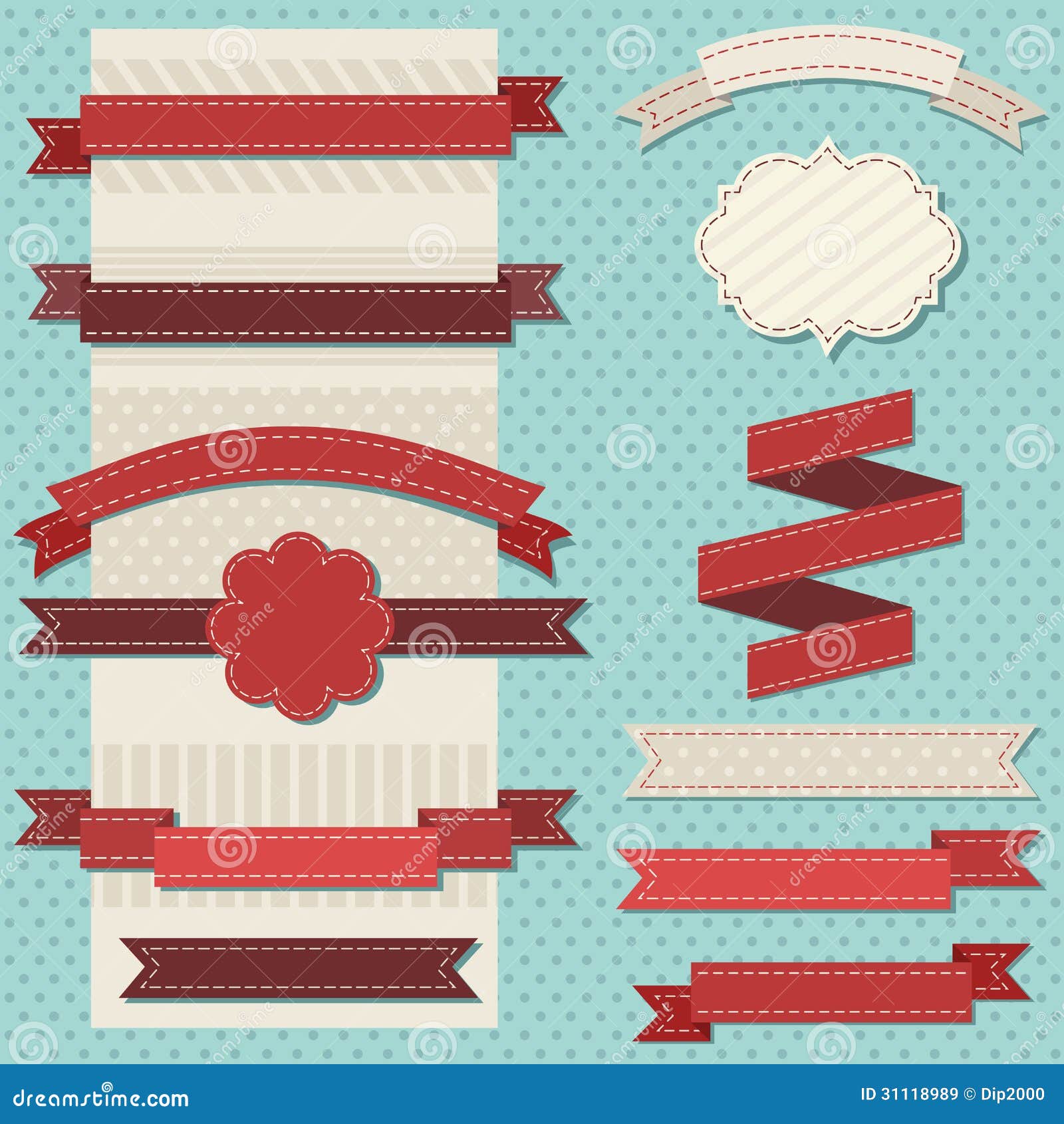 Vintage Ribbons Frame On Wood Texture Vector Illustration ...