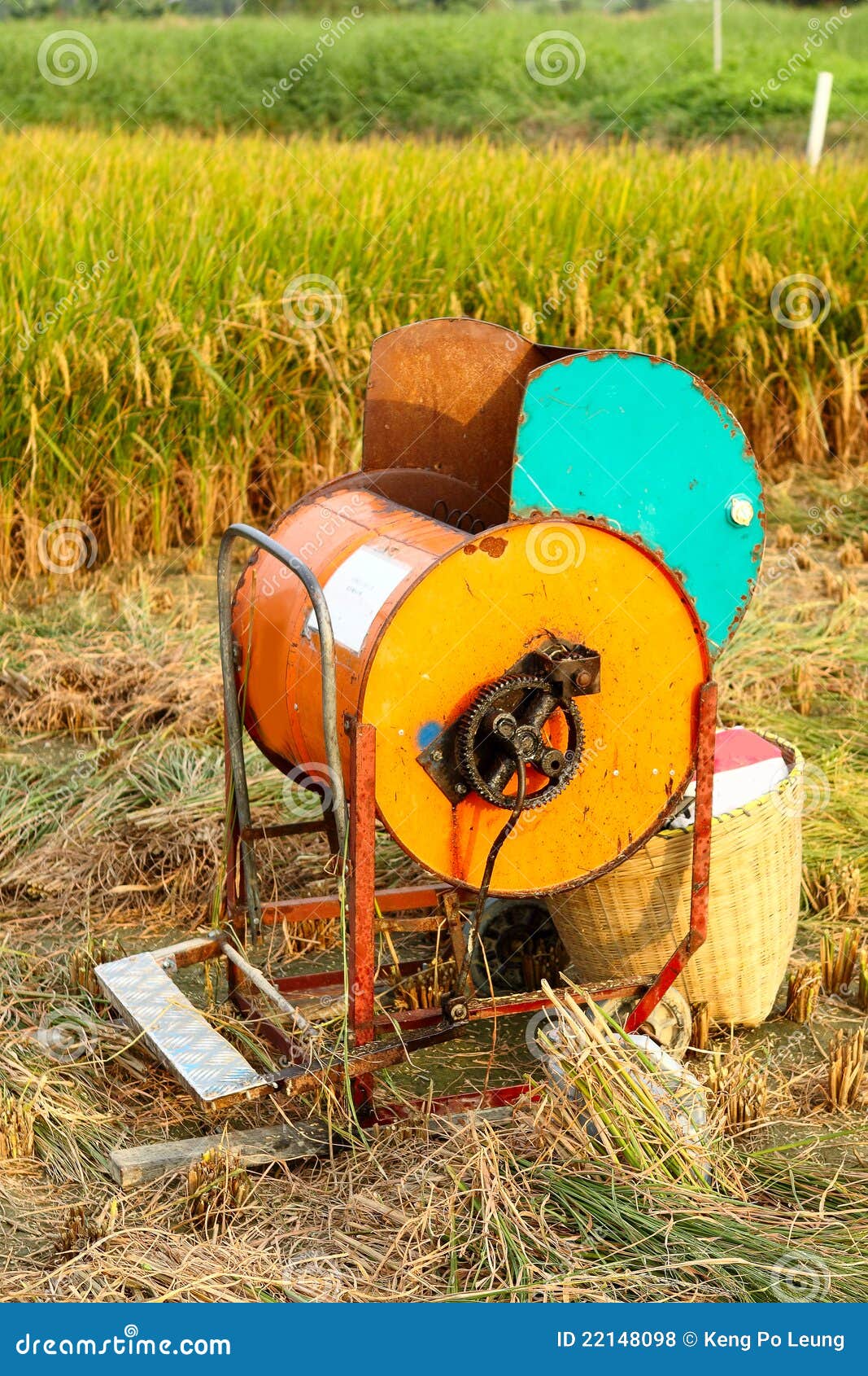 Vintage rice wood machine stock photo. Image of fall - 22148098