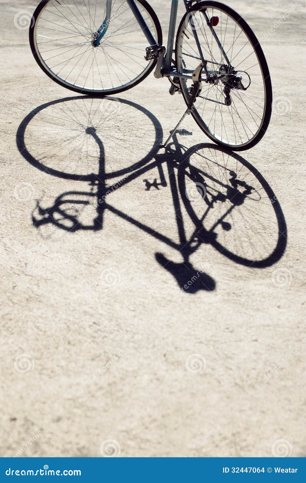 Vintage Road Bicycle and Its Shadow Stock Photo - Image of handle, gear ...