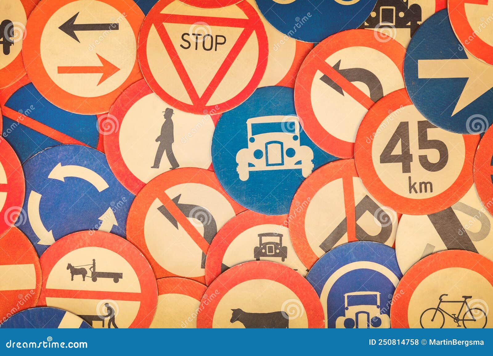 Vintage road traffic signs stock photo. Image of traffic - 250814758