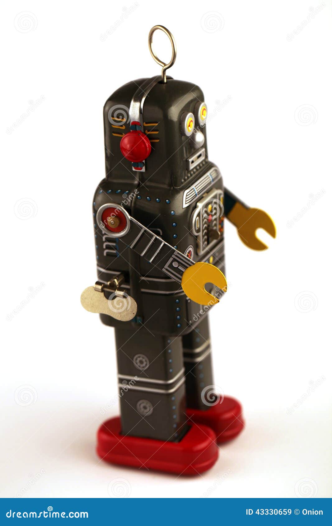 Vintage robot tin toy stock image. Image of retro, gray - 43330659