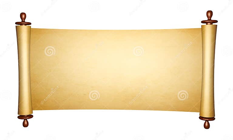 Vintage roll of parchment stock illustration. Illustration of blank ...