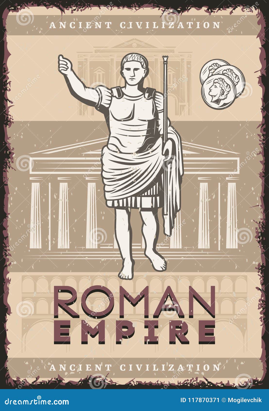 Vintage Roman Empire Poster Ilustración del Vector - Ilustración de ...