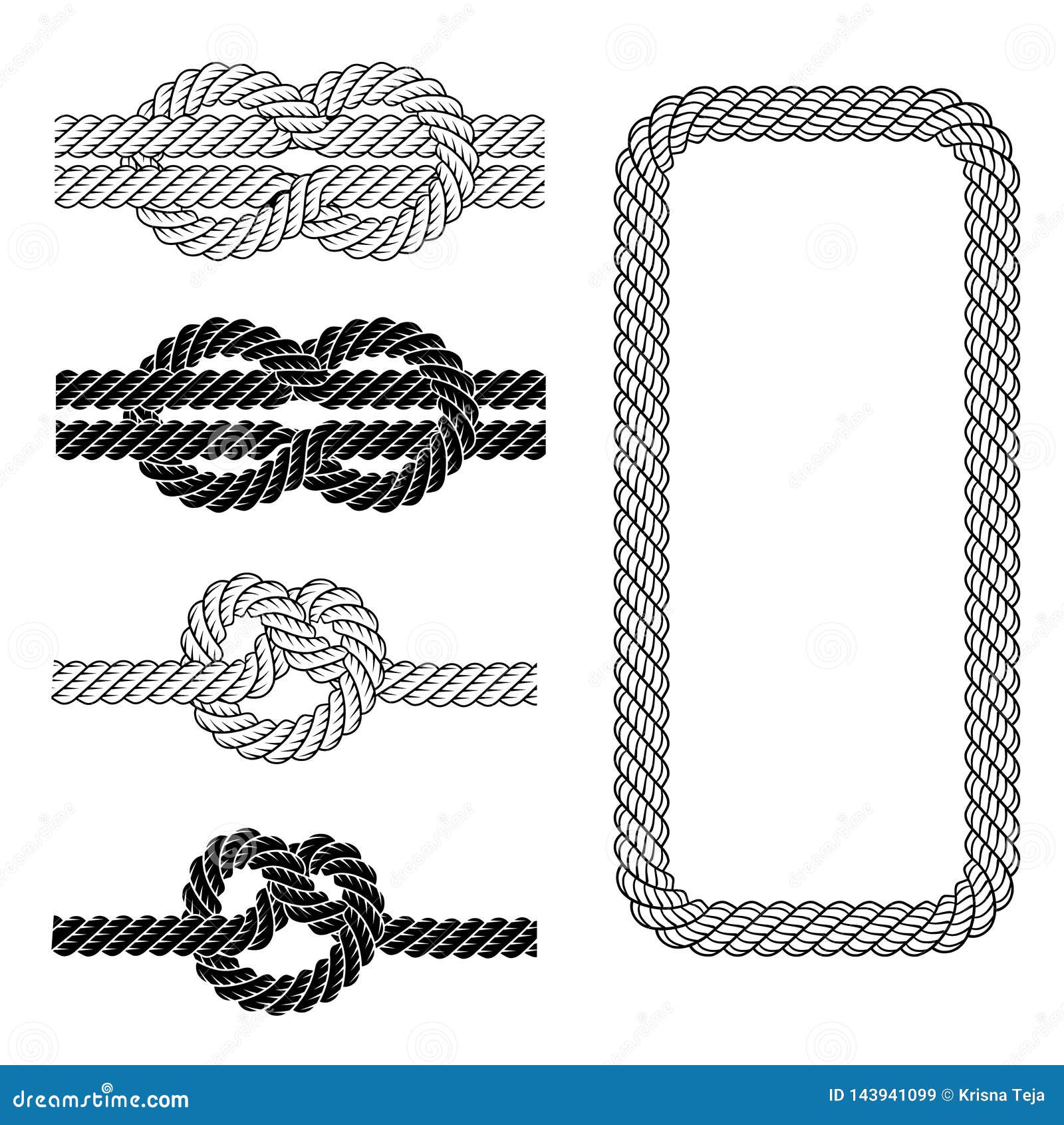Vintage Rope Border Frame in Vector Stock Vector - Illustration of ...