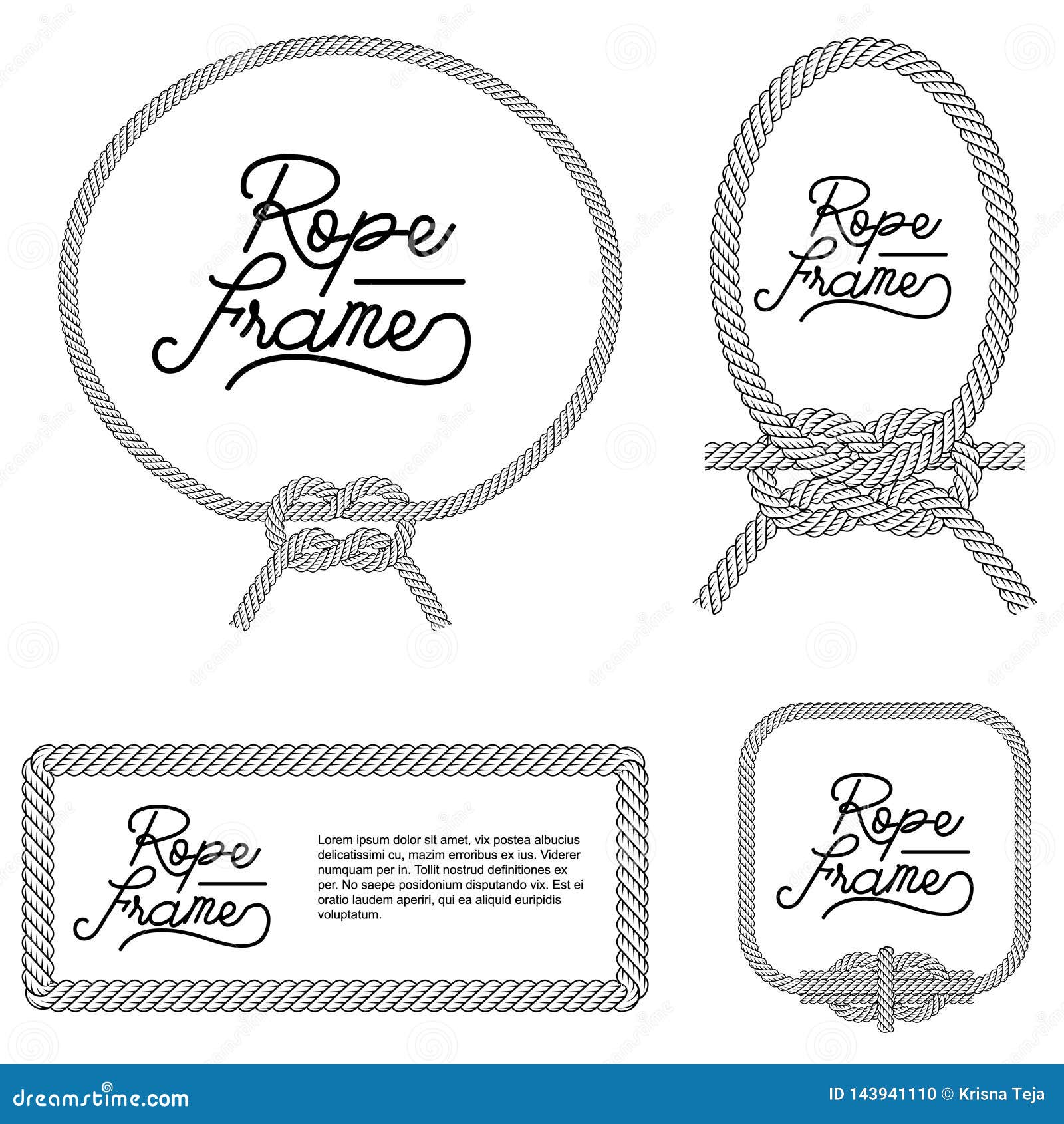 Vintage Rope Border Frame In Vector | CartoonDealer.com #143941099