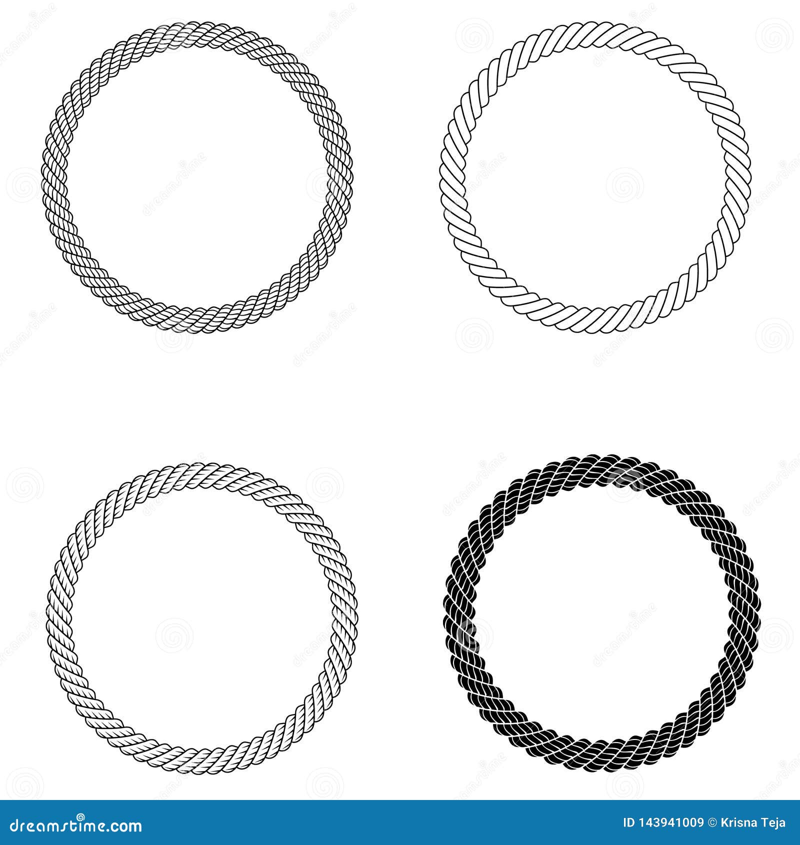 Vintage Rope Border Frame in Vector Stock Vector - Illustration of ...