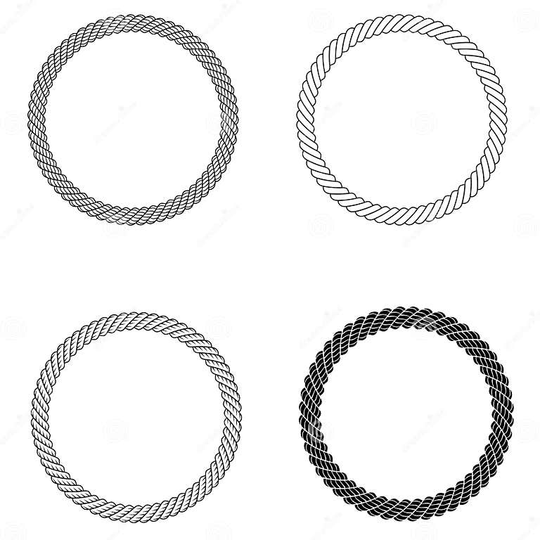 Vintage Rope Border Frame in Vector Stock Vector - Illustration of ...