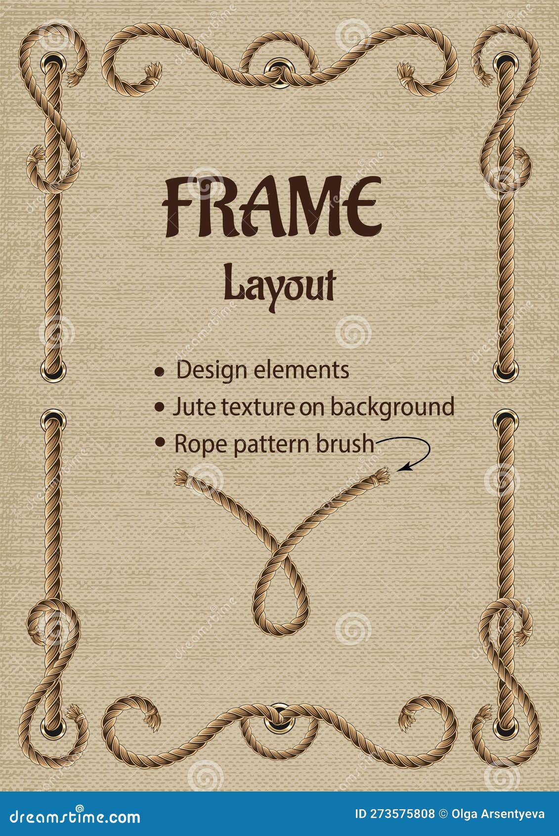 Vintage Rope Frame with Set of Design Elements. Stock Vector ...