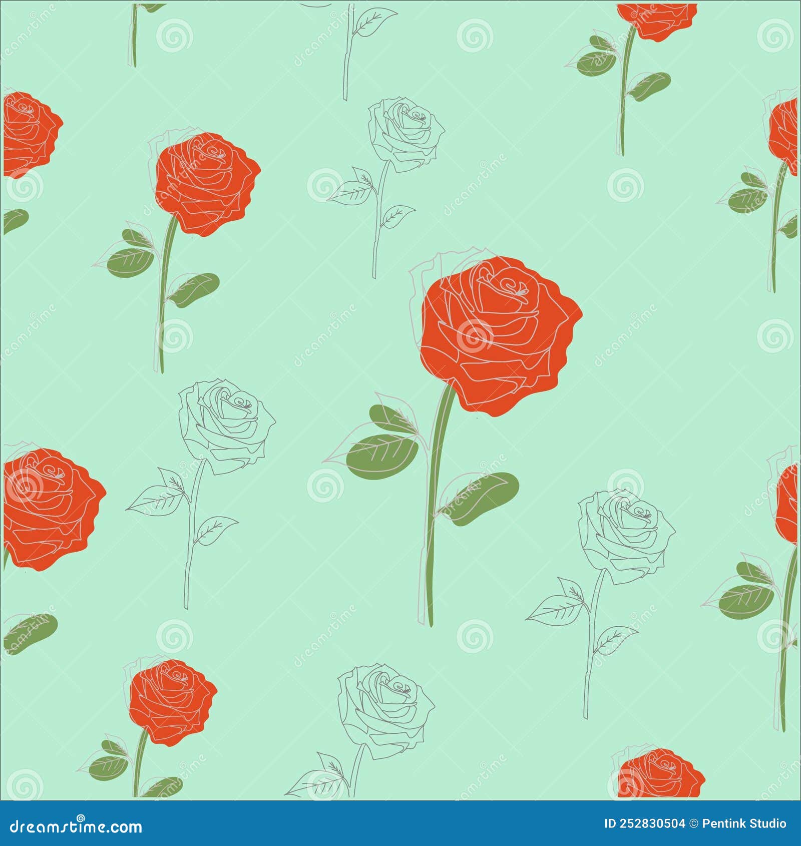 Vintage Rose Aesthetic Seamless Pattern Vector Stock Vector ...