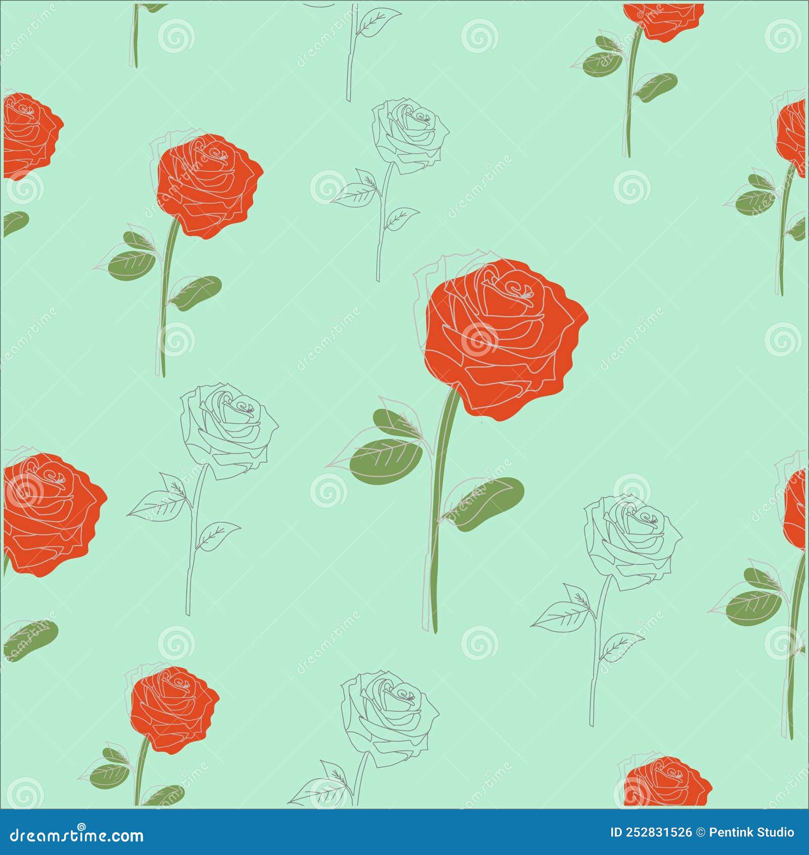 Vintage Rose Aesthetic Seamless Pattern Vector Stock Vector ...