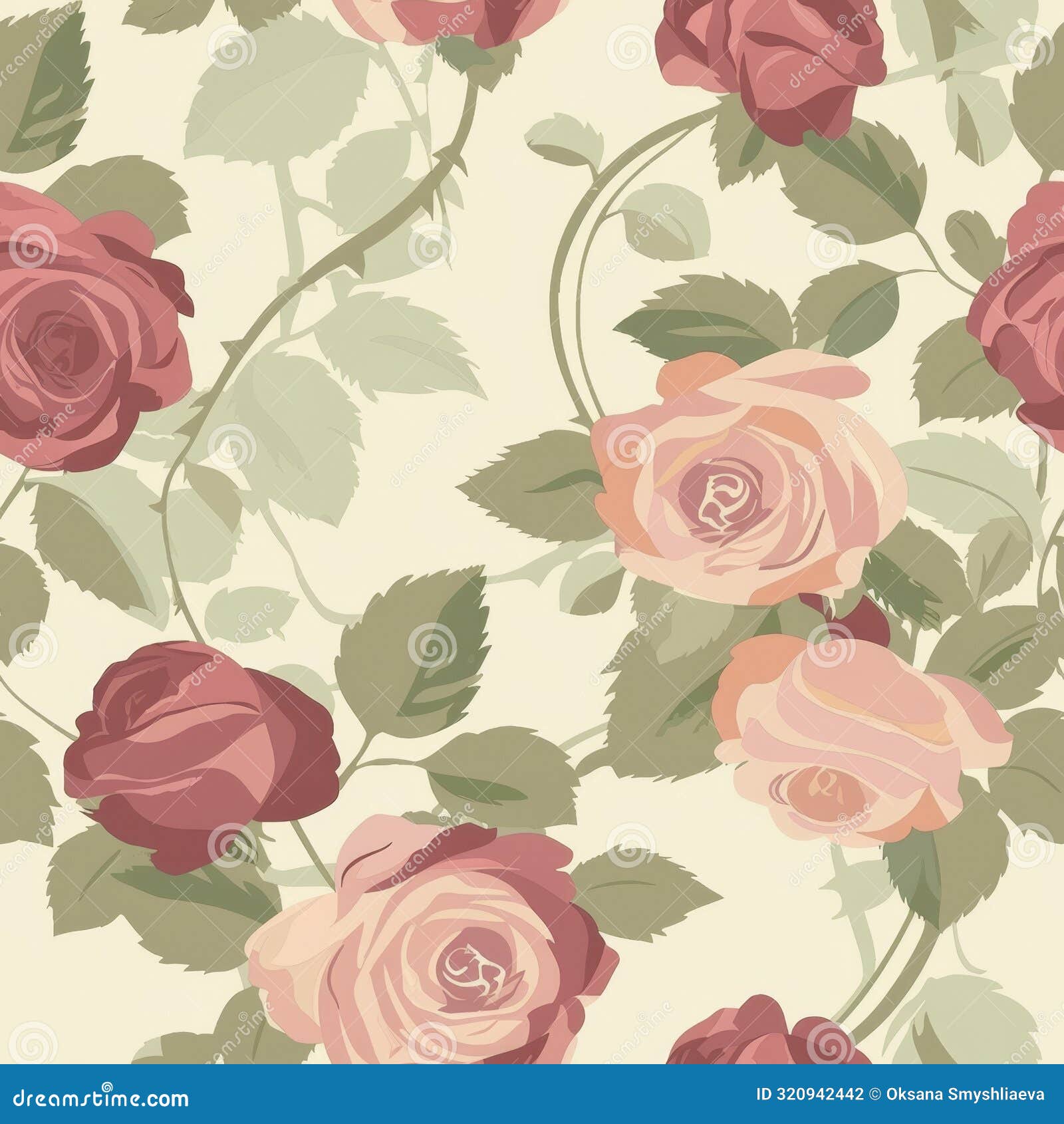 Vintage Rose Pattern Background for Elegant Design Inspiration Stock ...