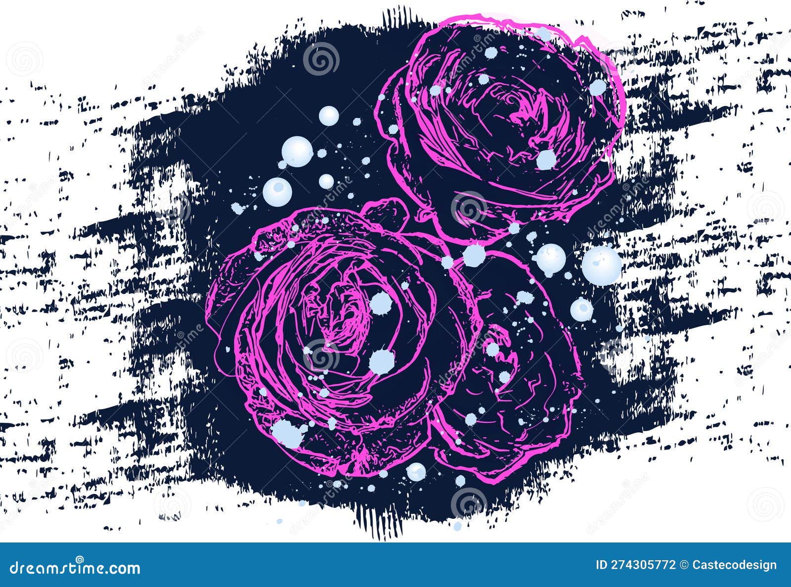 Vintage Roses in Dark Ink Vector Abstract Designs Stock Vector ...