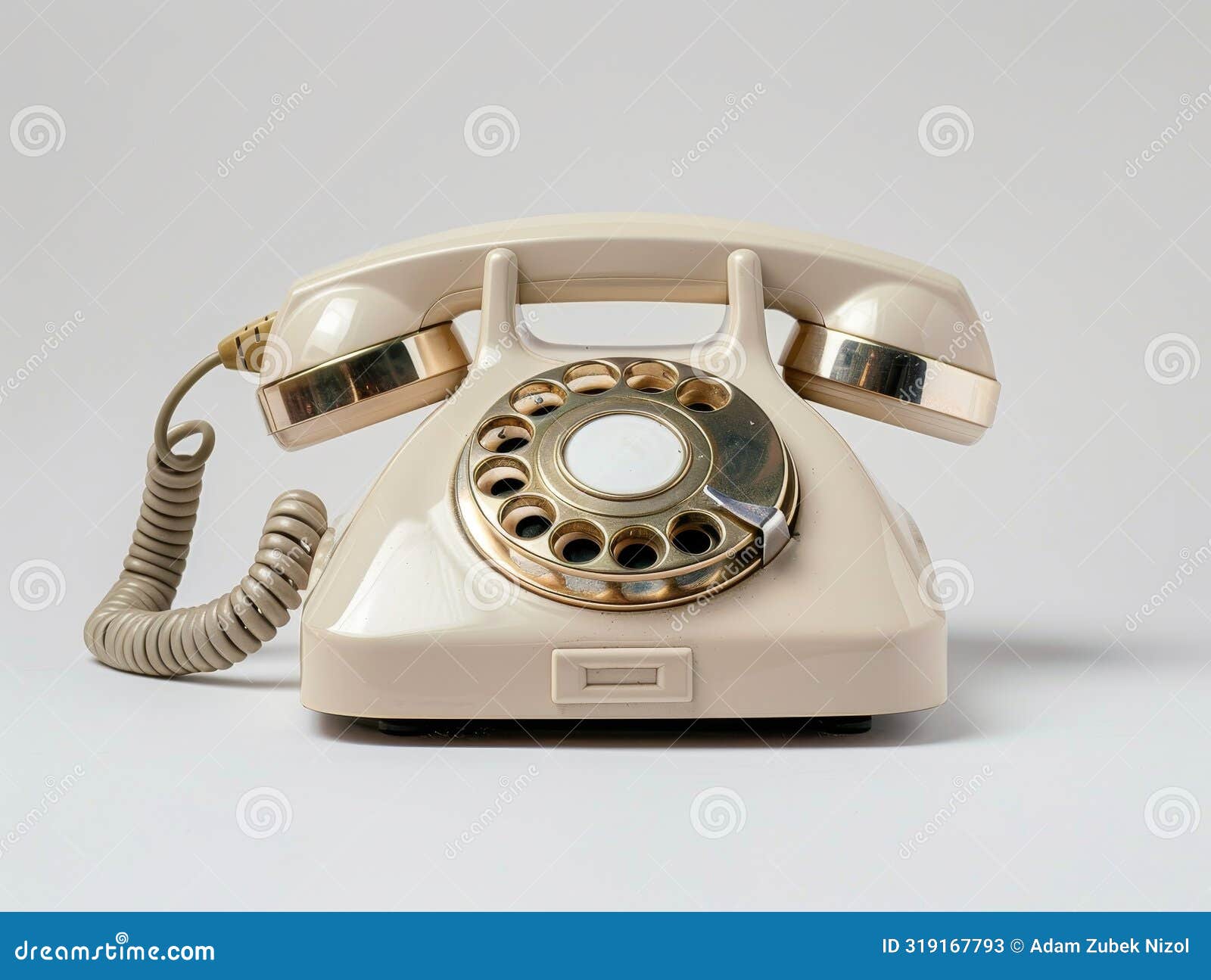 Vintage Rotary Telephone on Plain Background Stock Illustration ...