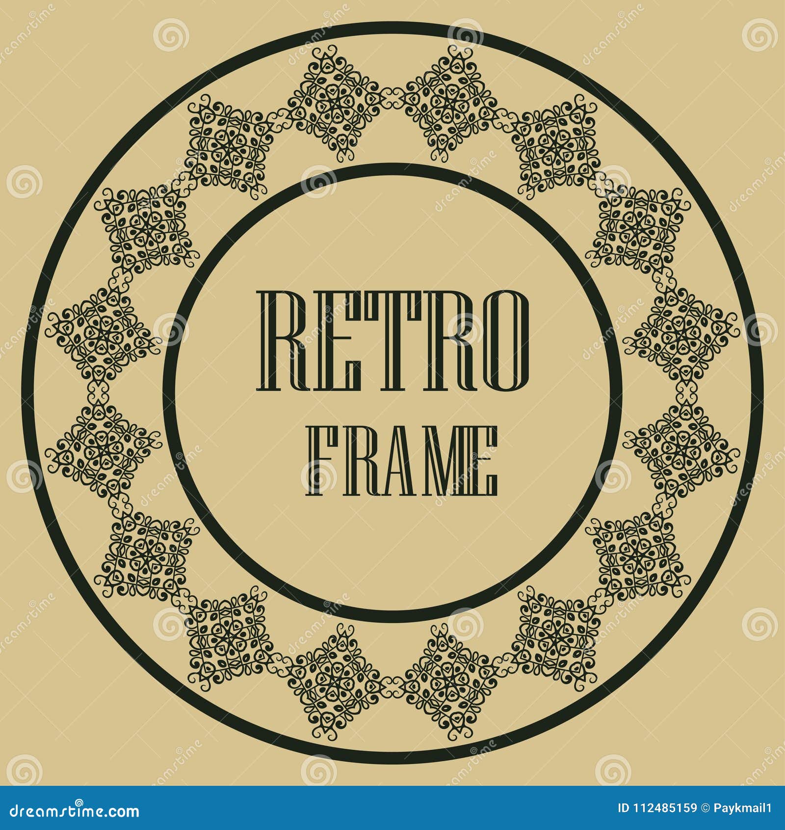 Vintage round frame stock vector. Illustration of border - 112485159