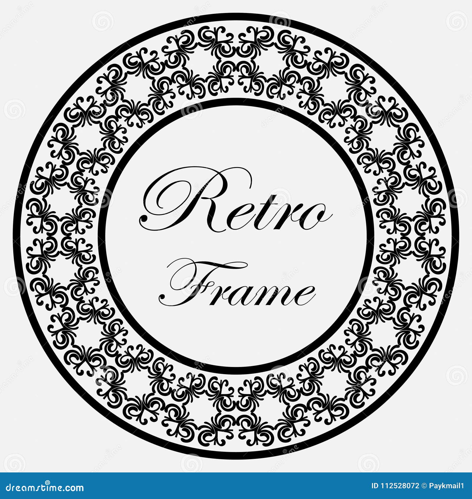 Vintage round frame stock vector. Illustration of classical - 112528072