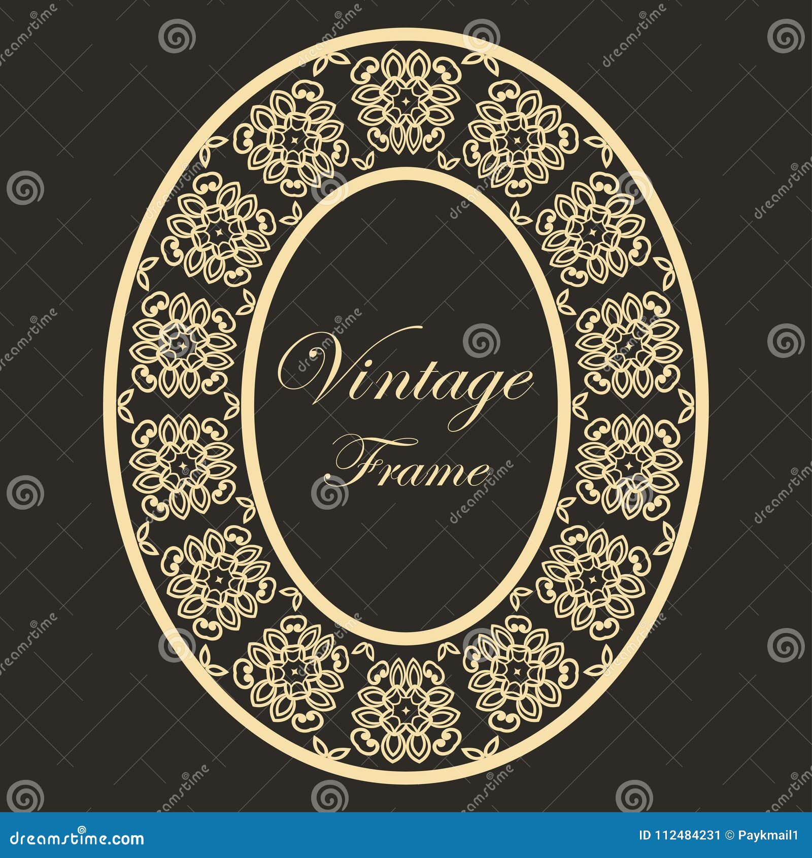 Vintage round frame stock vector. Illustration of isolated - 112484231