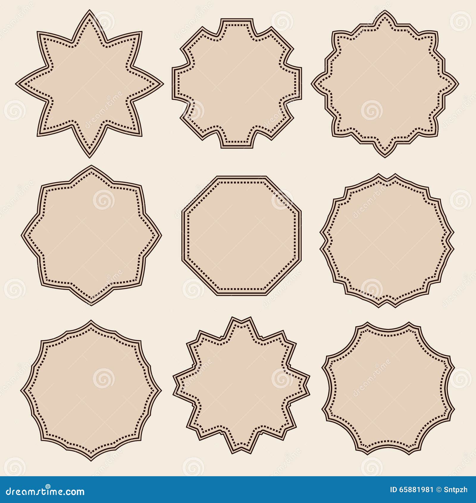 Vintage Round Frames Set. Vector Illustration Stock Vector ...