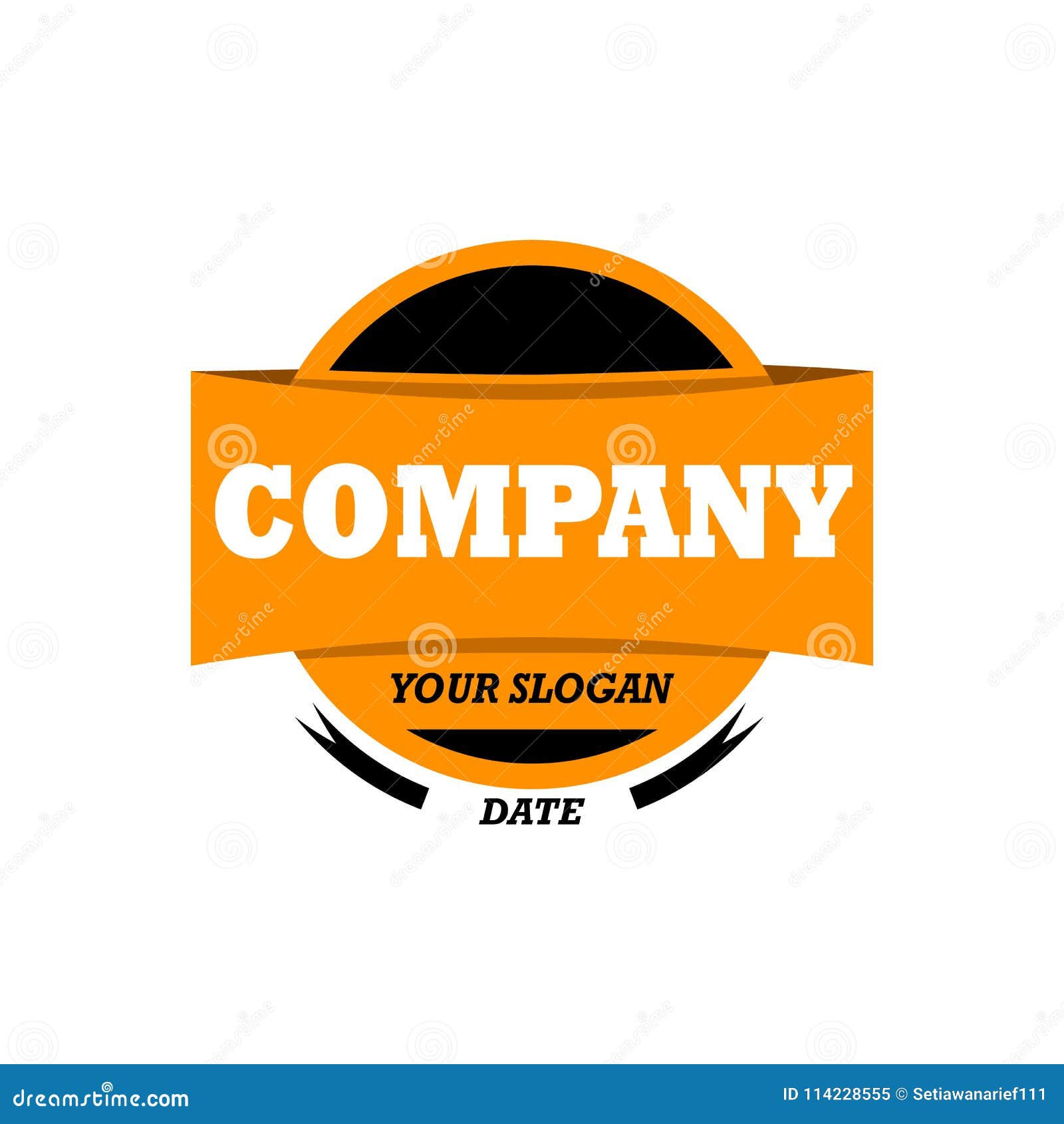 Vintage round orange logo stock vector. Illustration of corporate ...