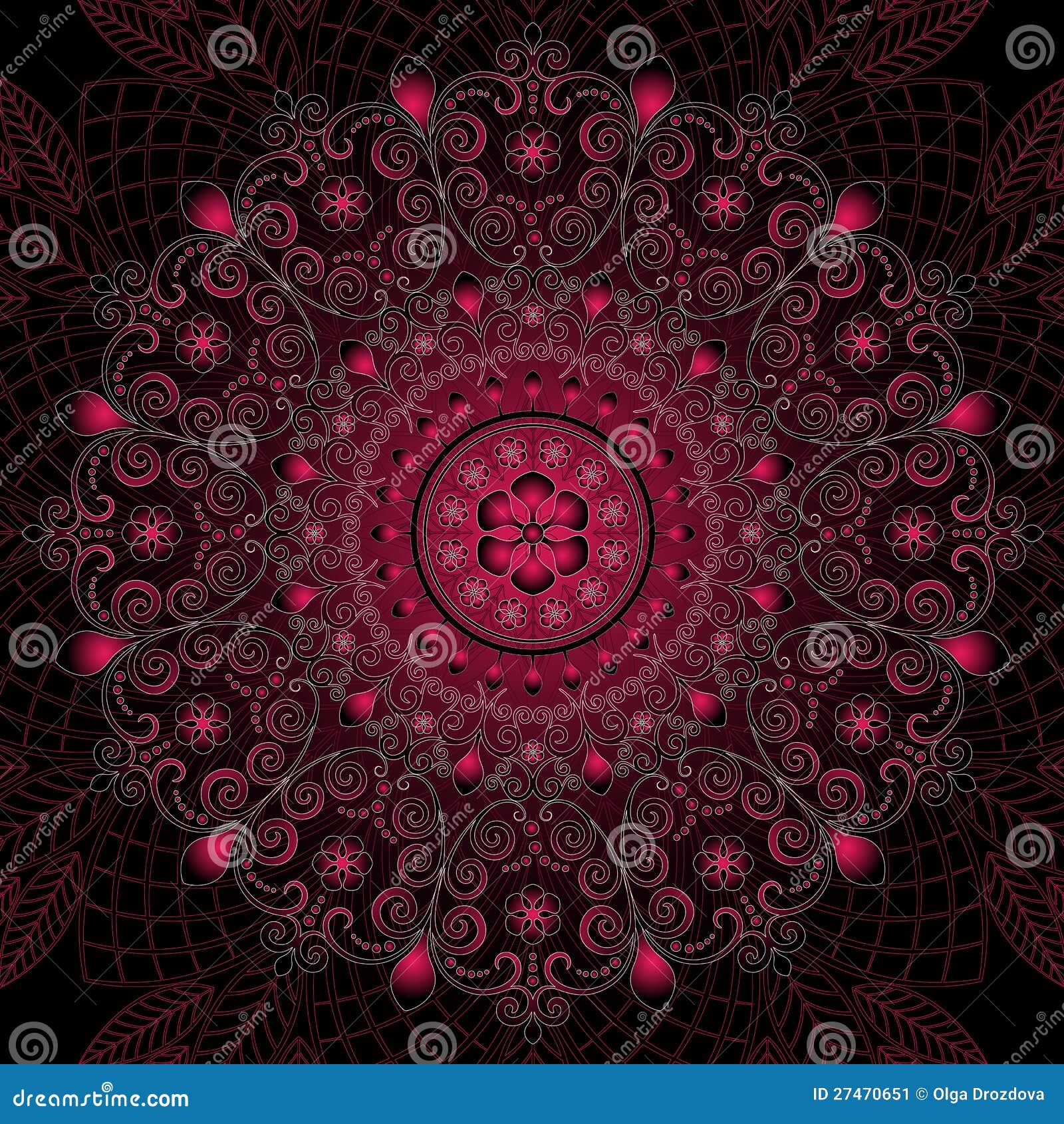 Vintage round pattern stock vector. Illustration of black - 27470651