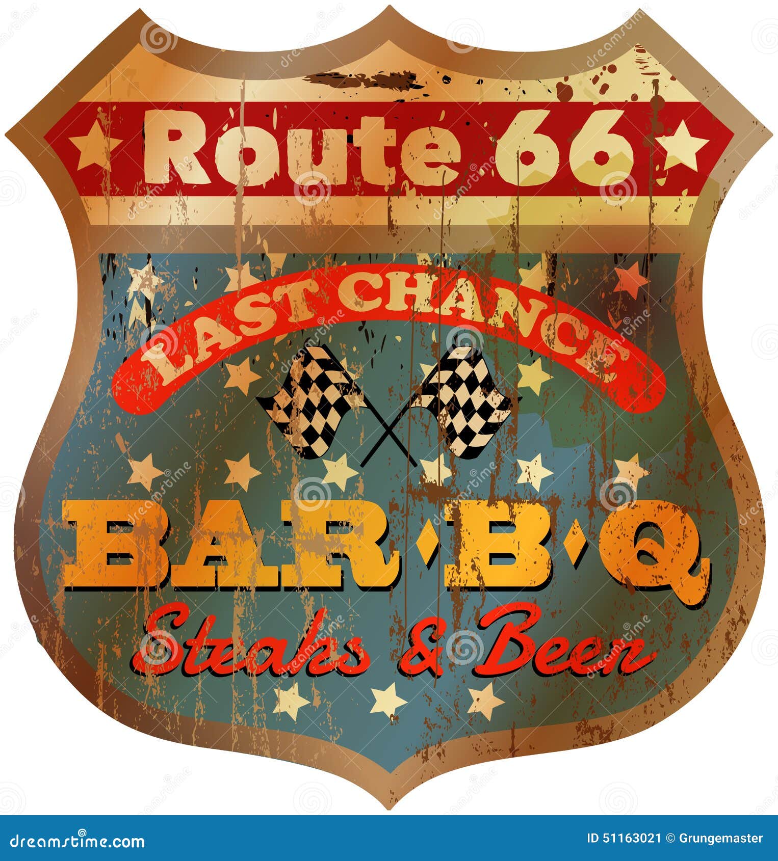 Vintage Route 66 Restaurant Sign Cartoon Vector | CartoonDealer.com ...