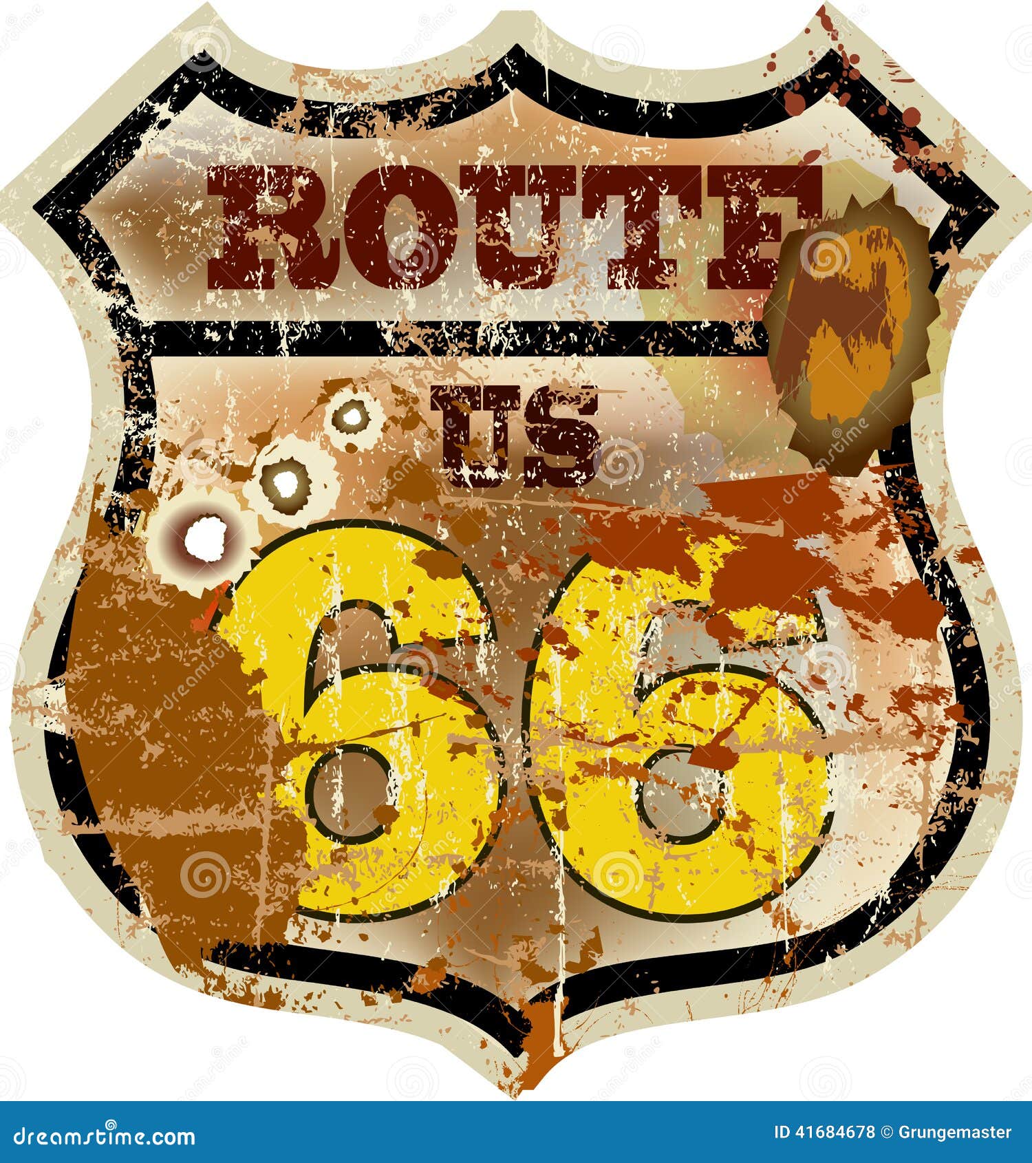 Vintage Route 66 Restaurant Sign Cartoon Vector | CartoonDealer.com ...
