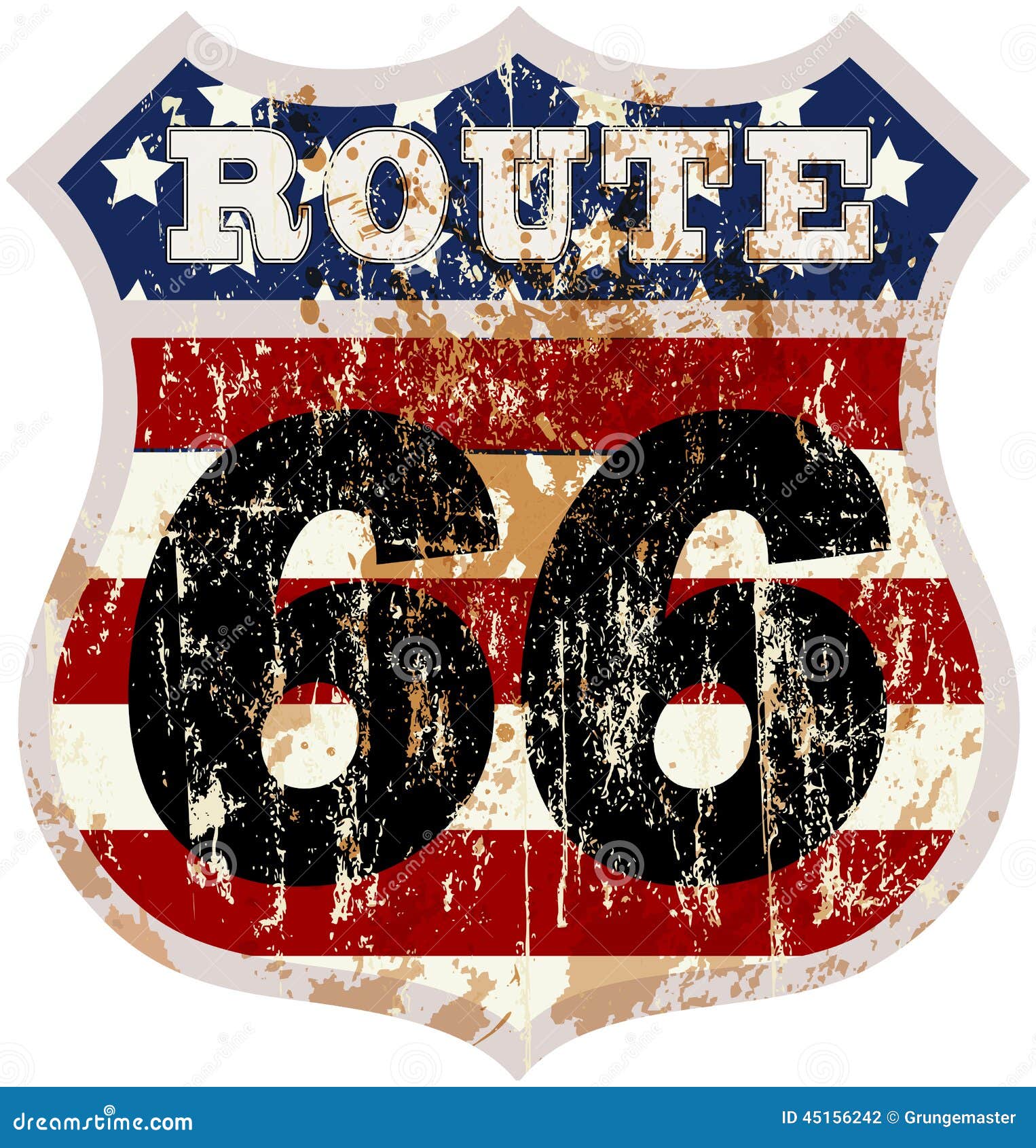 Vintage Route 66 Drive In Enamel Sign Vector Illustration ...