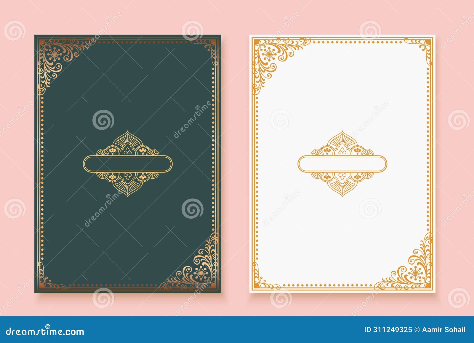 Vintage Royal Greeting Card with Golden Frame. Wedding and Restaurant ...