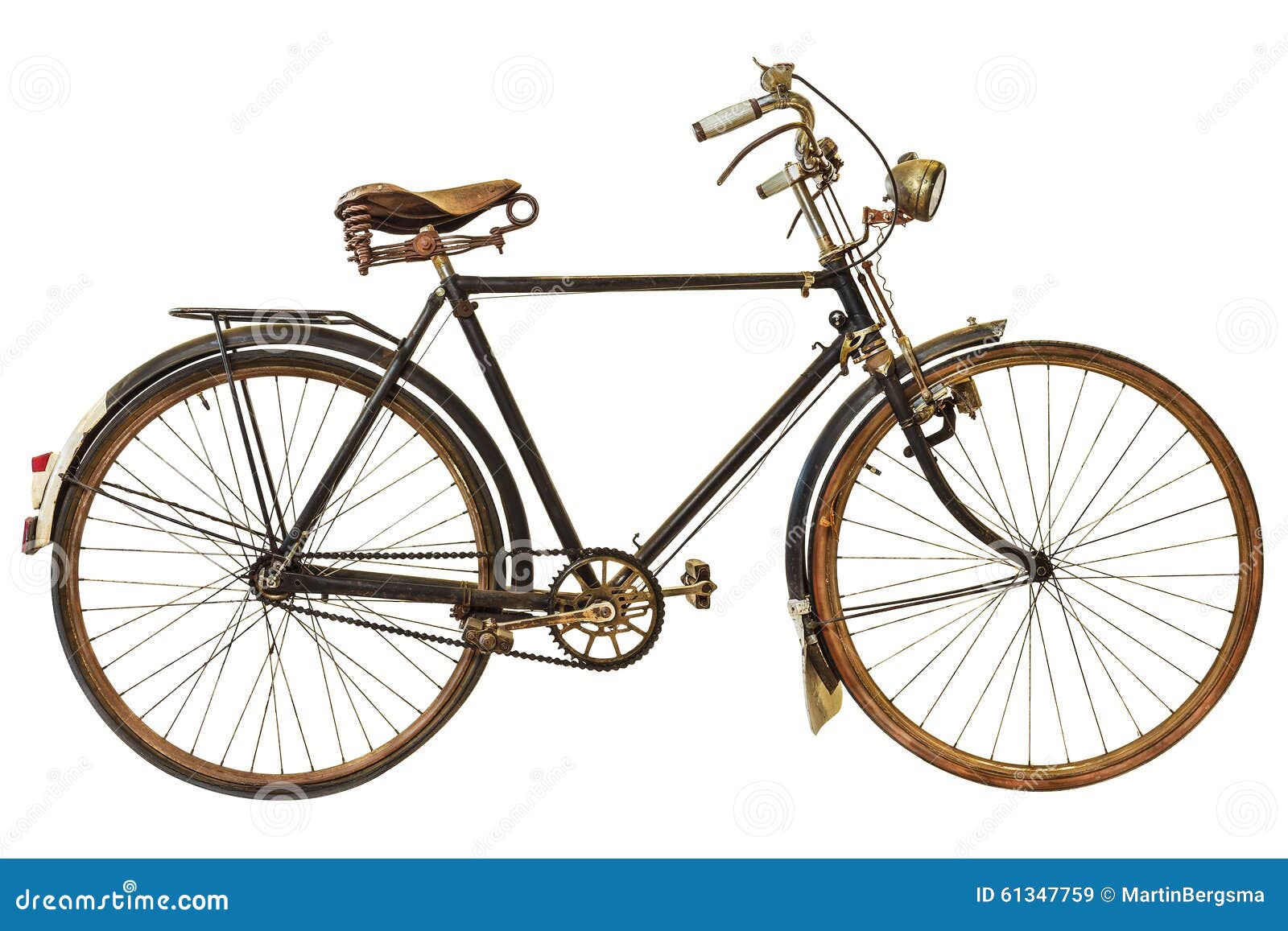 Vintage Rusted Bicycle Isolated on White Stock Image - Image of spoke ...