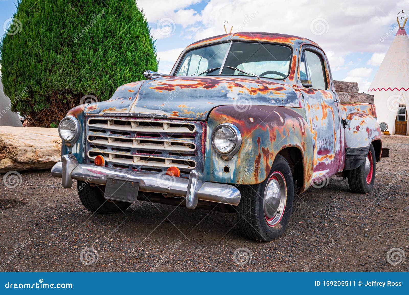 Vintage Rusted Studebaker Pickup Truck Circa 1946 - Front View ...