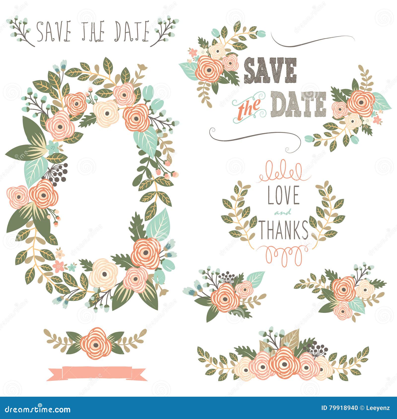 Vintage Rustic Floral Wreath Stock Vector - Illustration of invitation ...