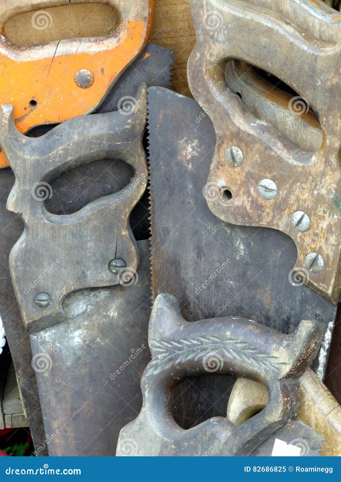 Vintage rustic saws stock image. Image of saws, ancient - 82686825