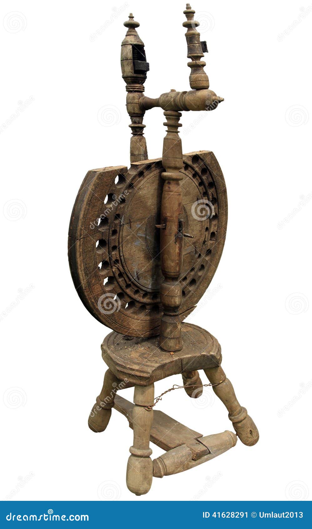 Vintage Rustic Wooden Distaff Stock Image - Image of textile, objects ...