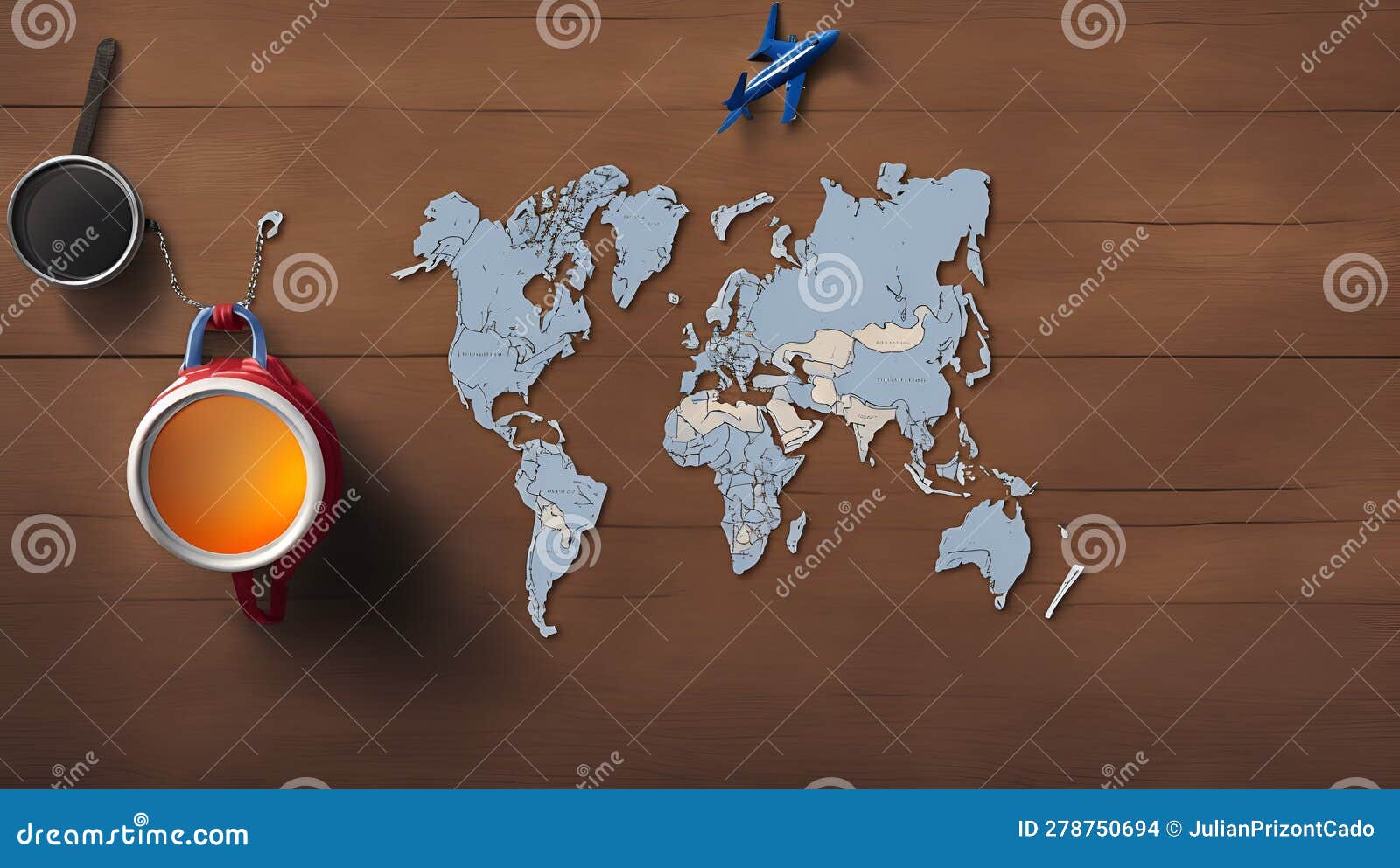 Vintage Rustic World Map Created with Generative Ai Stock Illustration ...