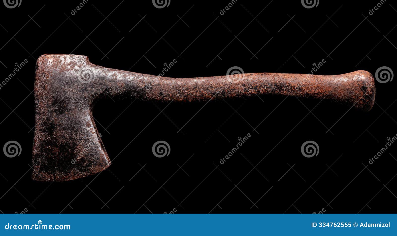 Vintage Rusty Axe Head Against Black Background Stock Illustration ...
