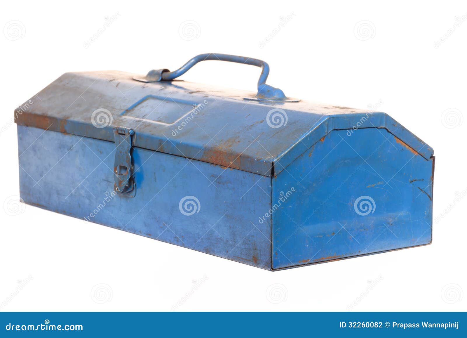 Vintage Rusty Blue Steel Tool Box Isolated Stock Photo - Image of blue ...