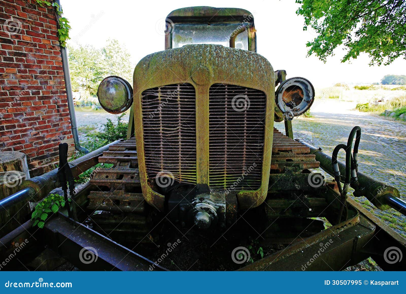 Vintage rusty bulldozer stock image. Image of grunge - 30507995