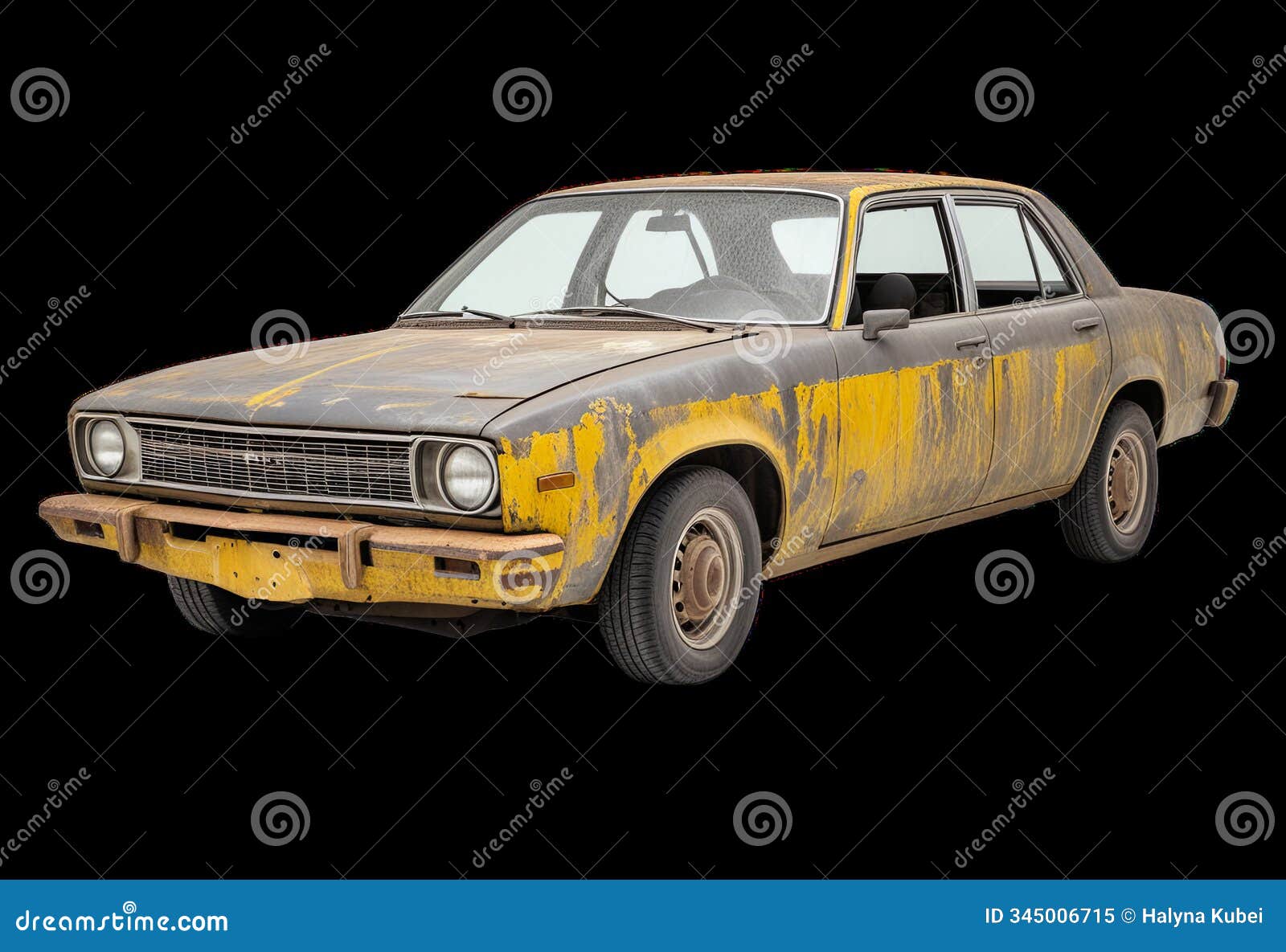 Vintage Rusty Car on Transparent Background Stock Illustration ...