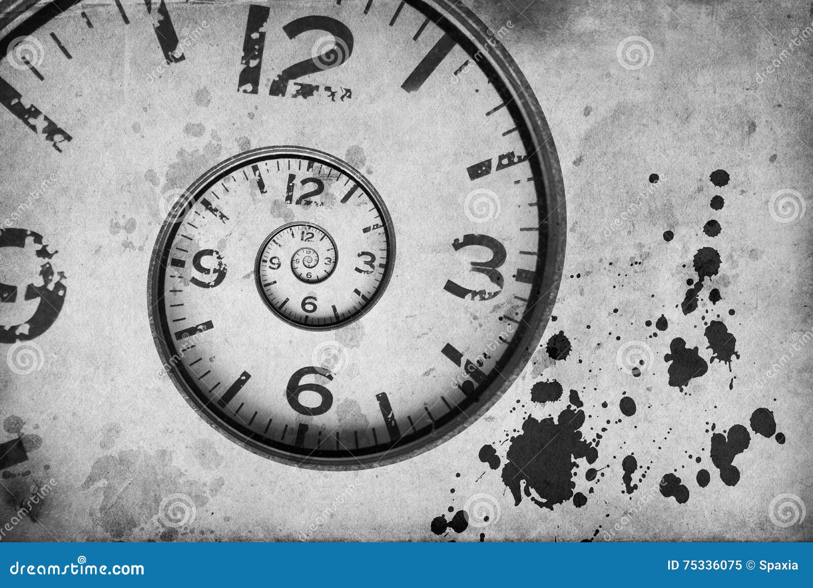 Vintage Rusty clock swirl stock illustration. Illustration of design ...