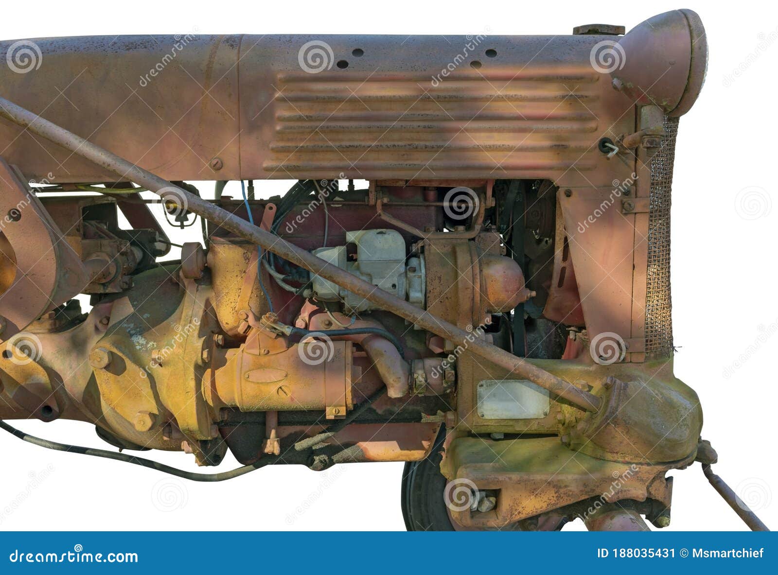 Vintage Rusty Farm Tractor Engine Stock Image - Image of equipment ...