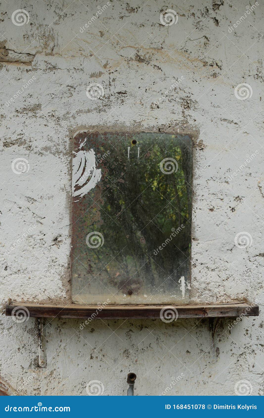 Rusty Mirror on Textured Wall Stock Photo - Image of life, antique ...