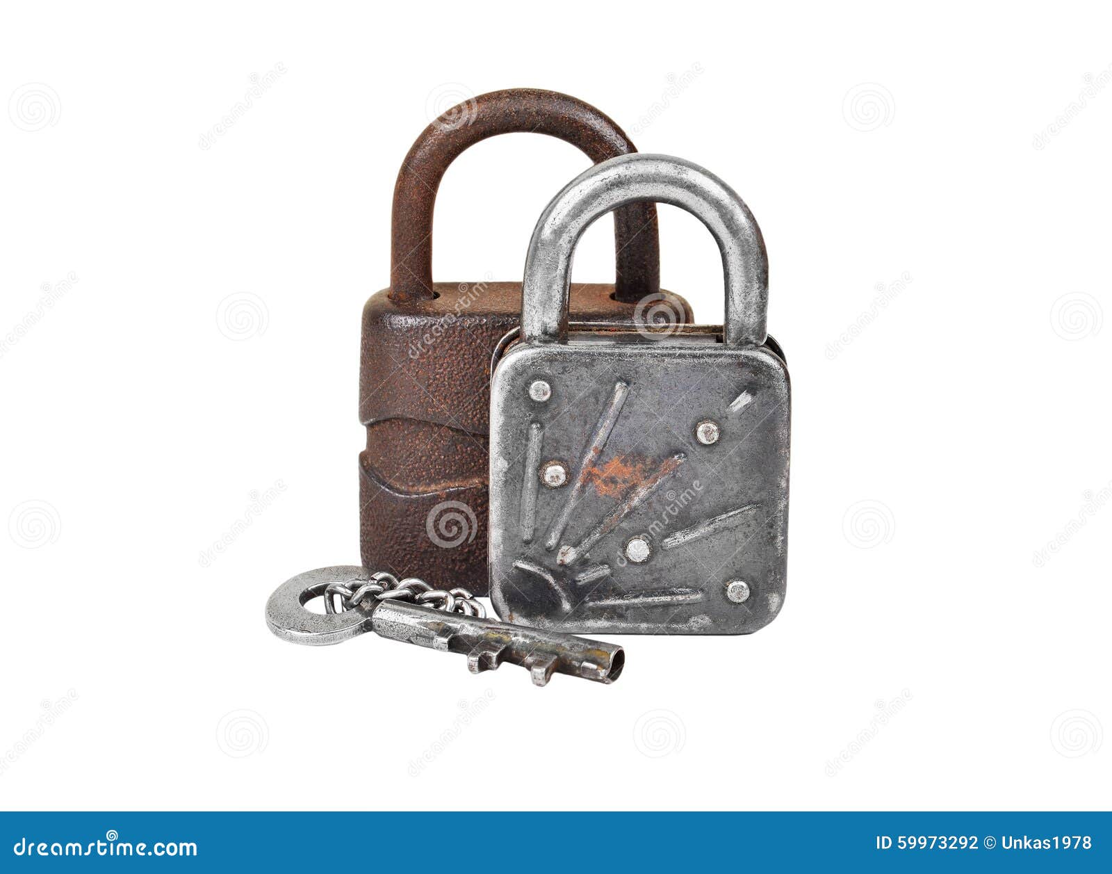 Vintage rusty lock and key stock photo. Image of secure - 59973292