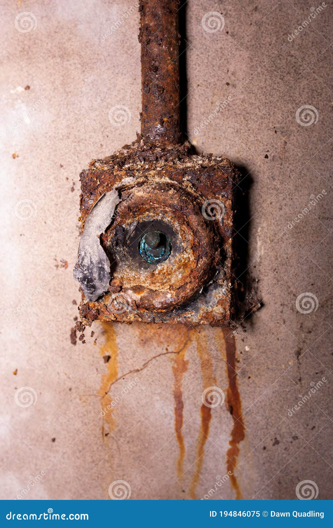 Vintage Rusty Single Light Switch Panel. Selective Focus. Concept of ...