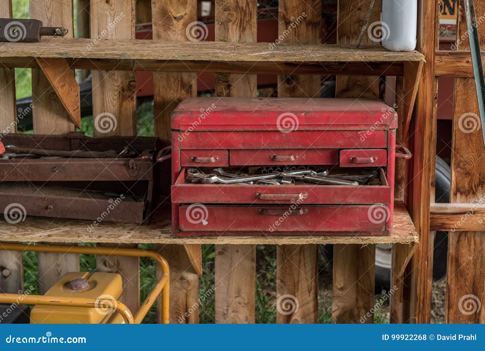 Rusty Old Toolboxes in Shed Stock Photo - Image of barn, concept: 99922268