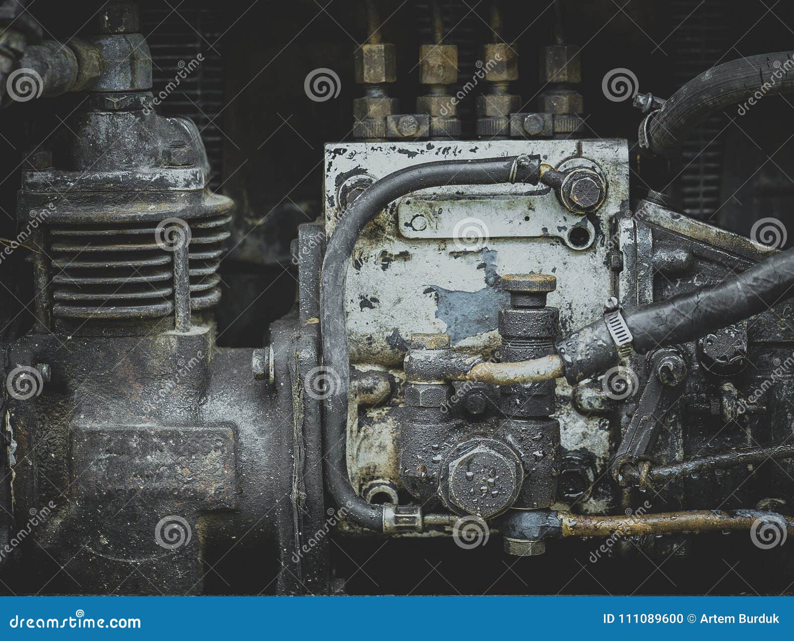 Vintage Rusty Tractor Engine Close Up Stock Photo - Image of obsolete ...