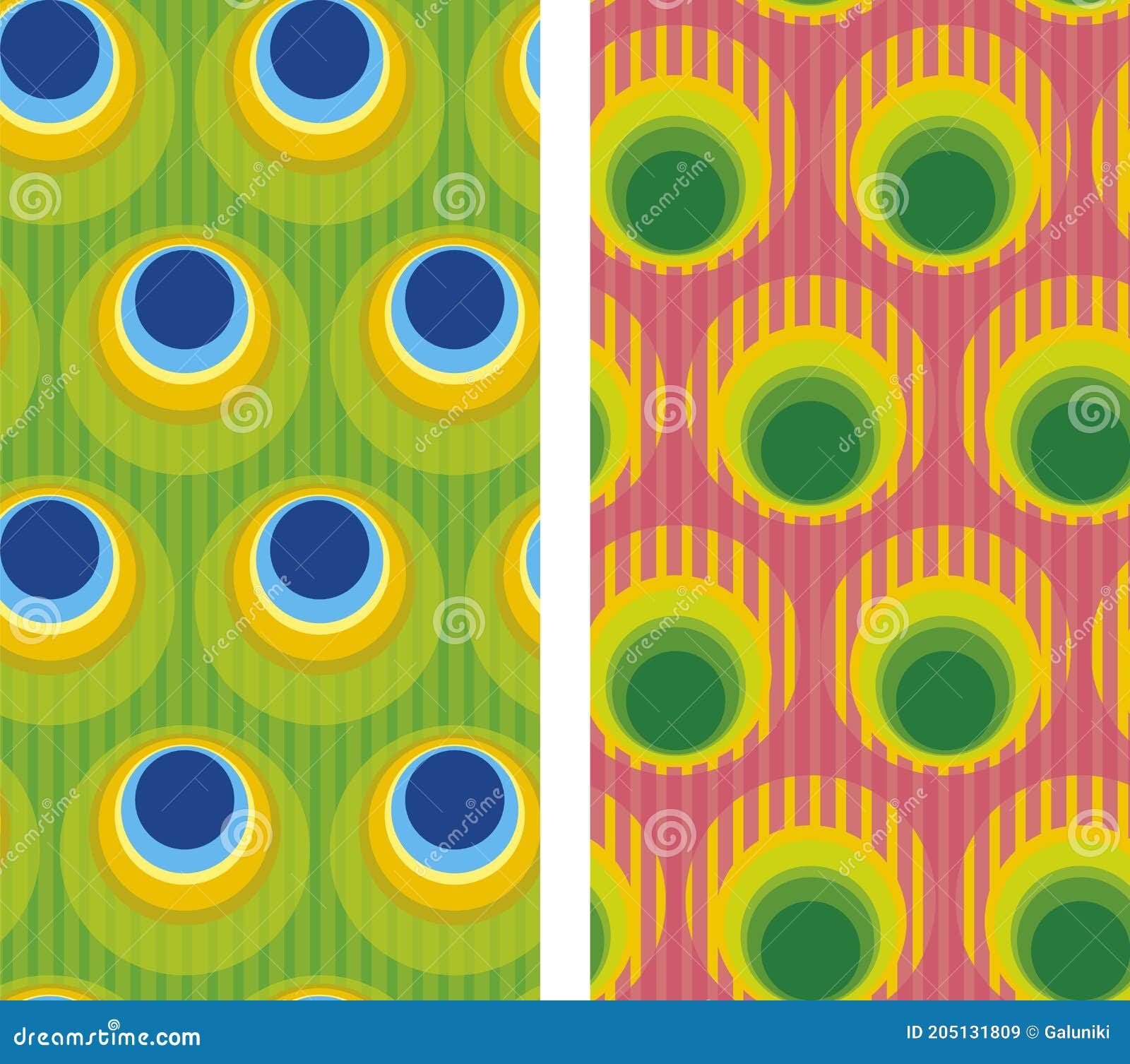 Vintage 60s Peacock Geometric Pattern Stock Vector - Illustration of ...