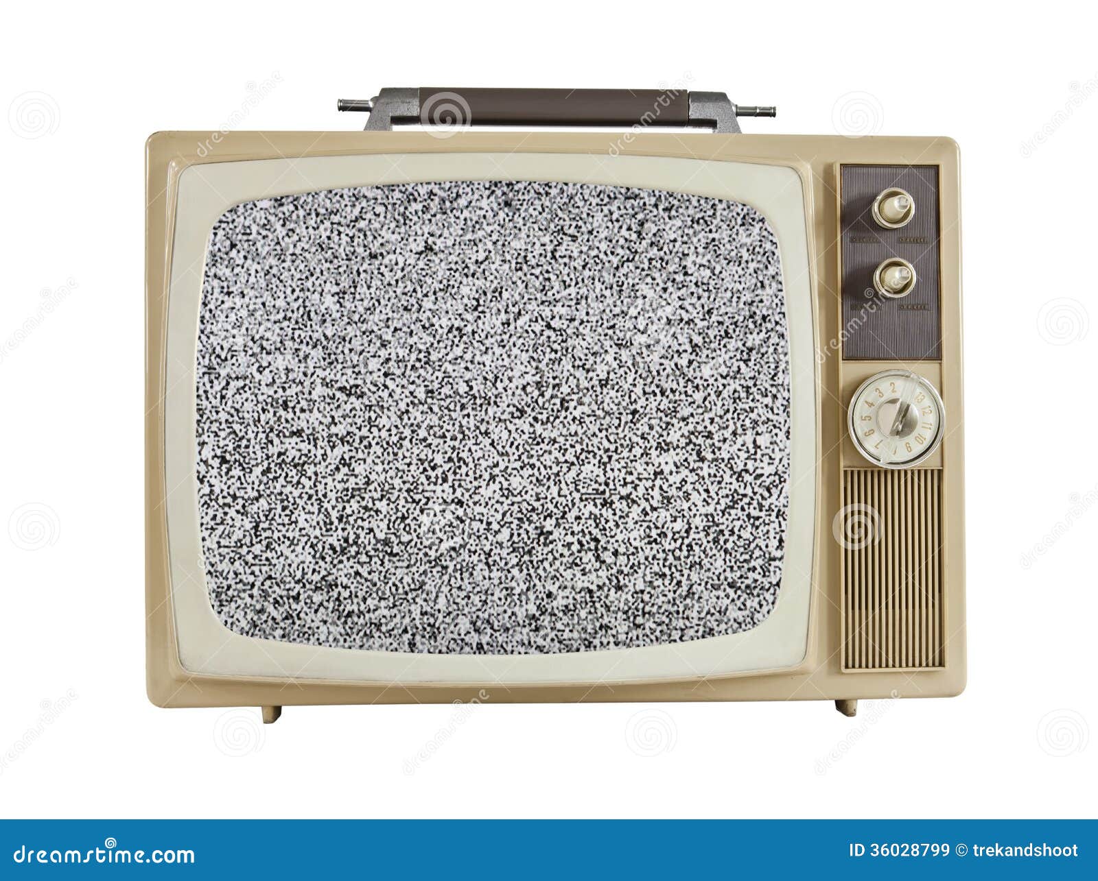 Vintage 1960 S Portable Television with Static Screen Stock Image ...