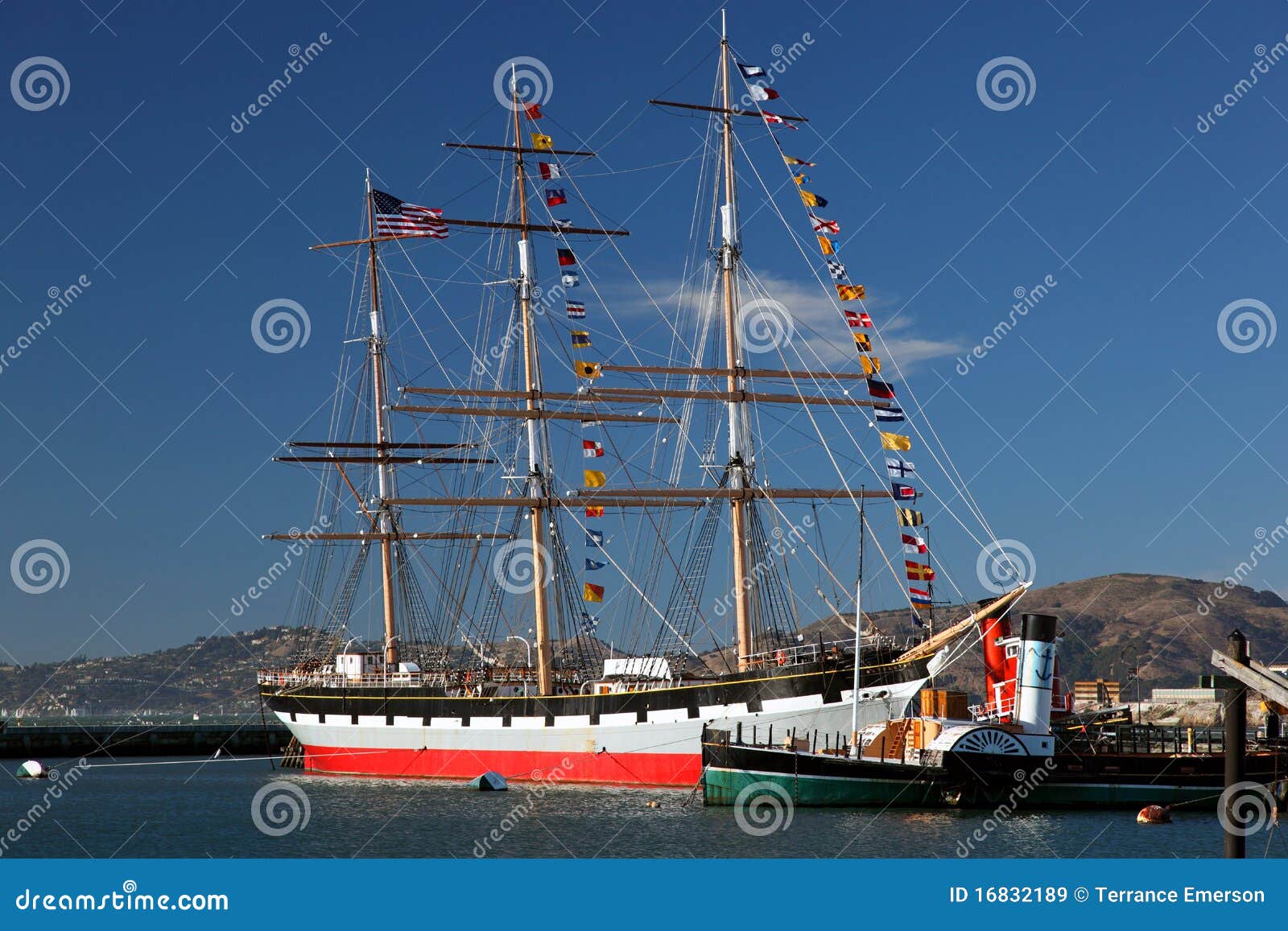 Vintage Sailing Ship, Balclutha Stock Image - Image of ship, masts ...