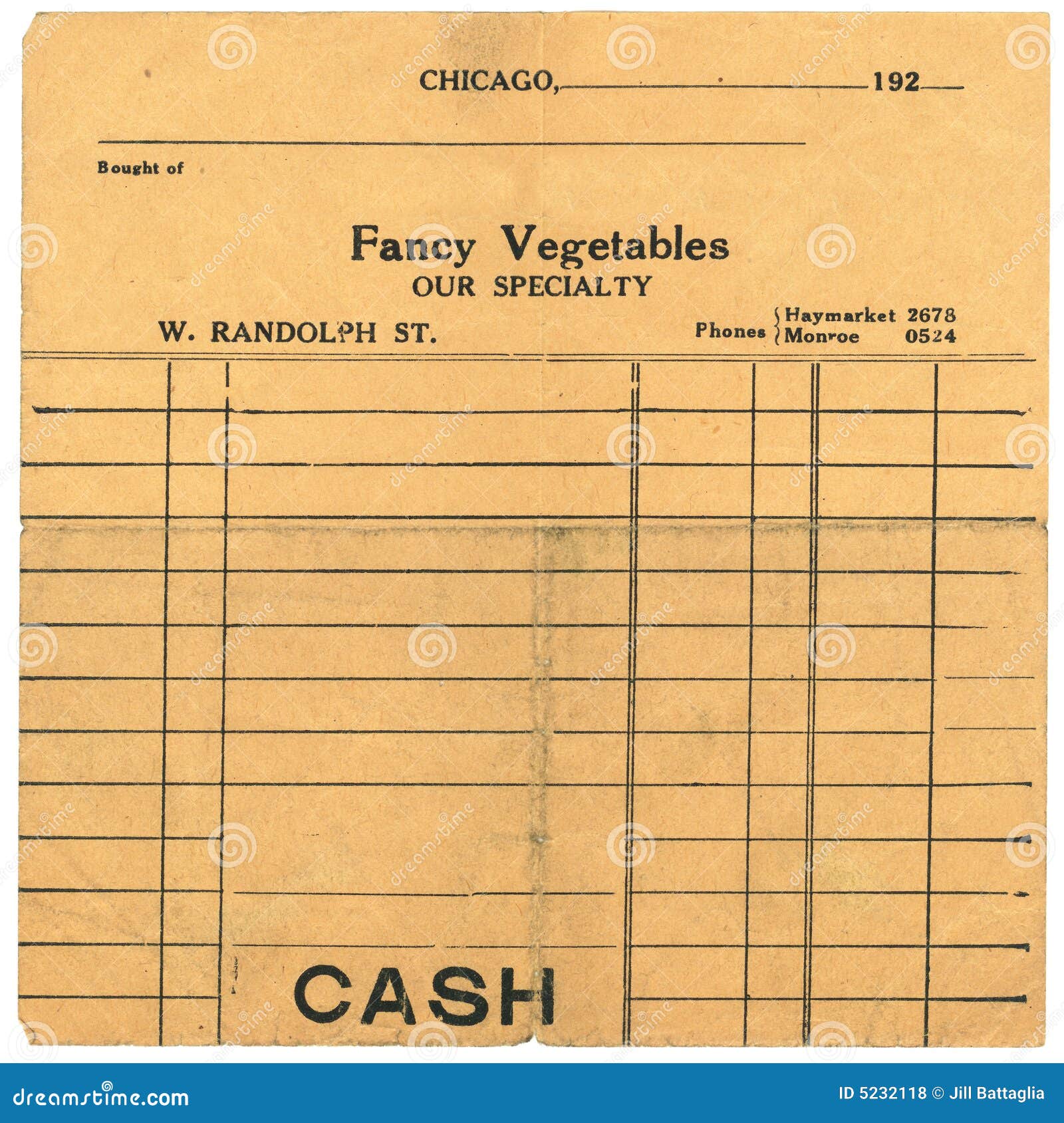 Vintage Sales Receipt from the 1920 S Stock Photo - Image of vintage ...