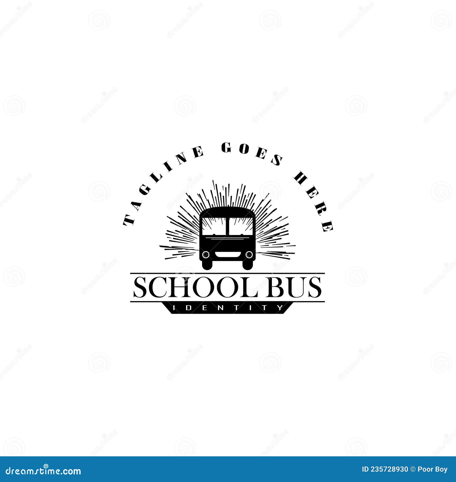 Vintage School Bus Logo Design. Stock Vector - Illustration of pattern ...